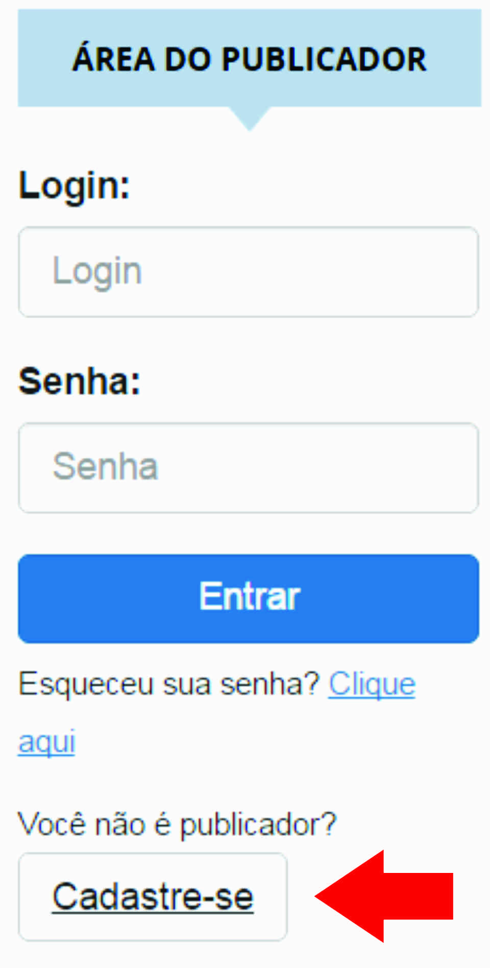 DIO/ES - Manual de Cadastro do Publicador